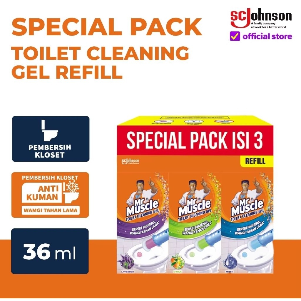 Jual Mr Muscle Cleaning Gel.Special.Pack isi 3pc Pengharum Toilet ...