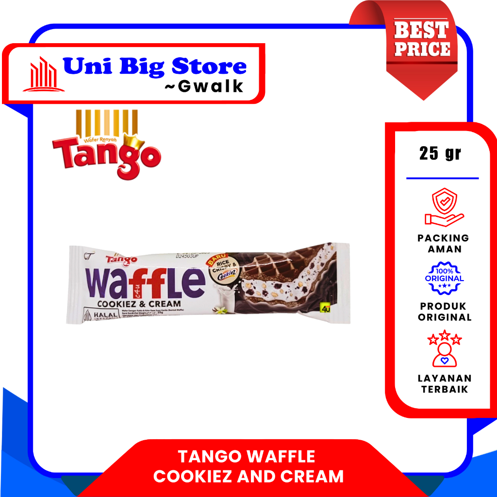 Jual TANGO WAFFLE COOKIEZ CREAM WAFER COOKIES KUKIS KRIM ~ 25 gr ...