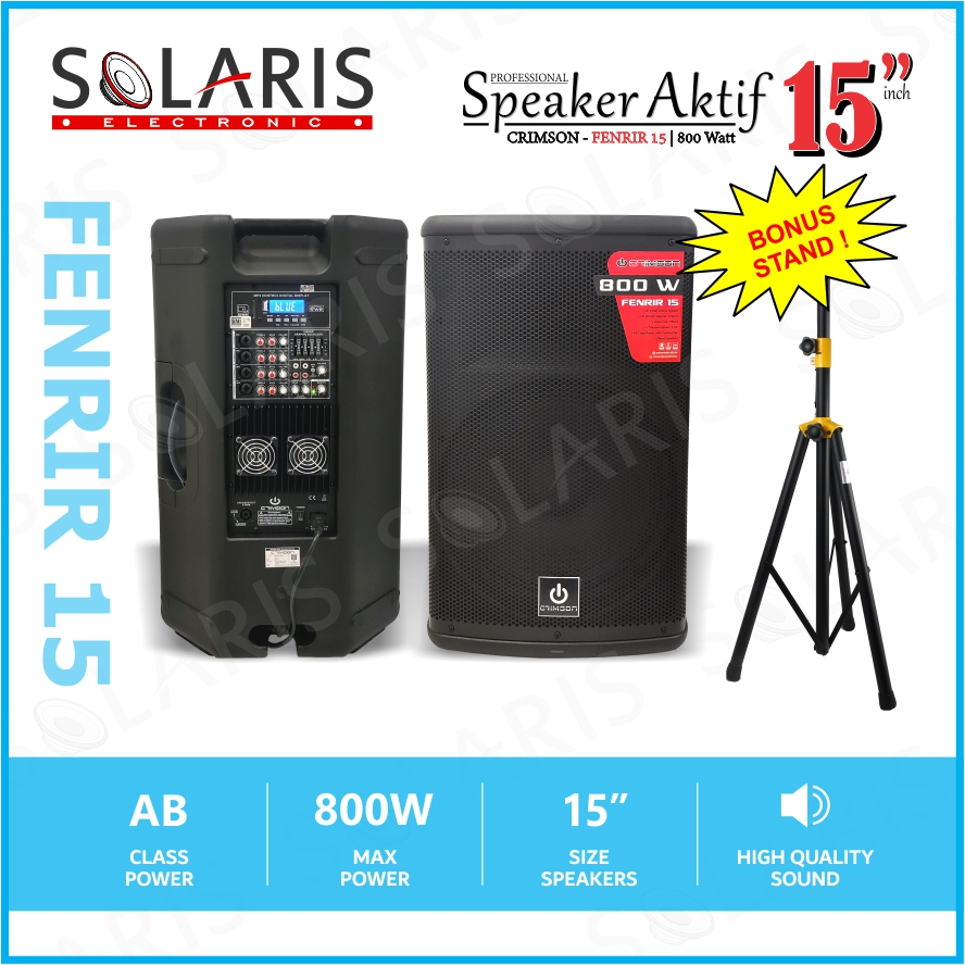 Jual SPEAKER AKTIF 15 Inch PRO 800 Watt Class AB CRIMSON - FENRIR 15 ...