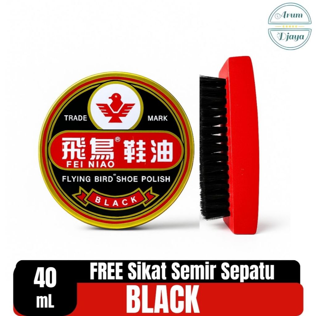 Jual Semir Sepatu Hitam 40 mL Flying Bird Paste Shoe Polish Black 40mL ...