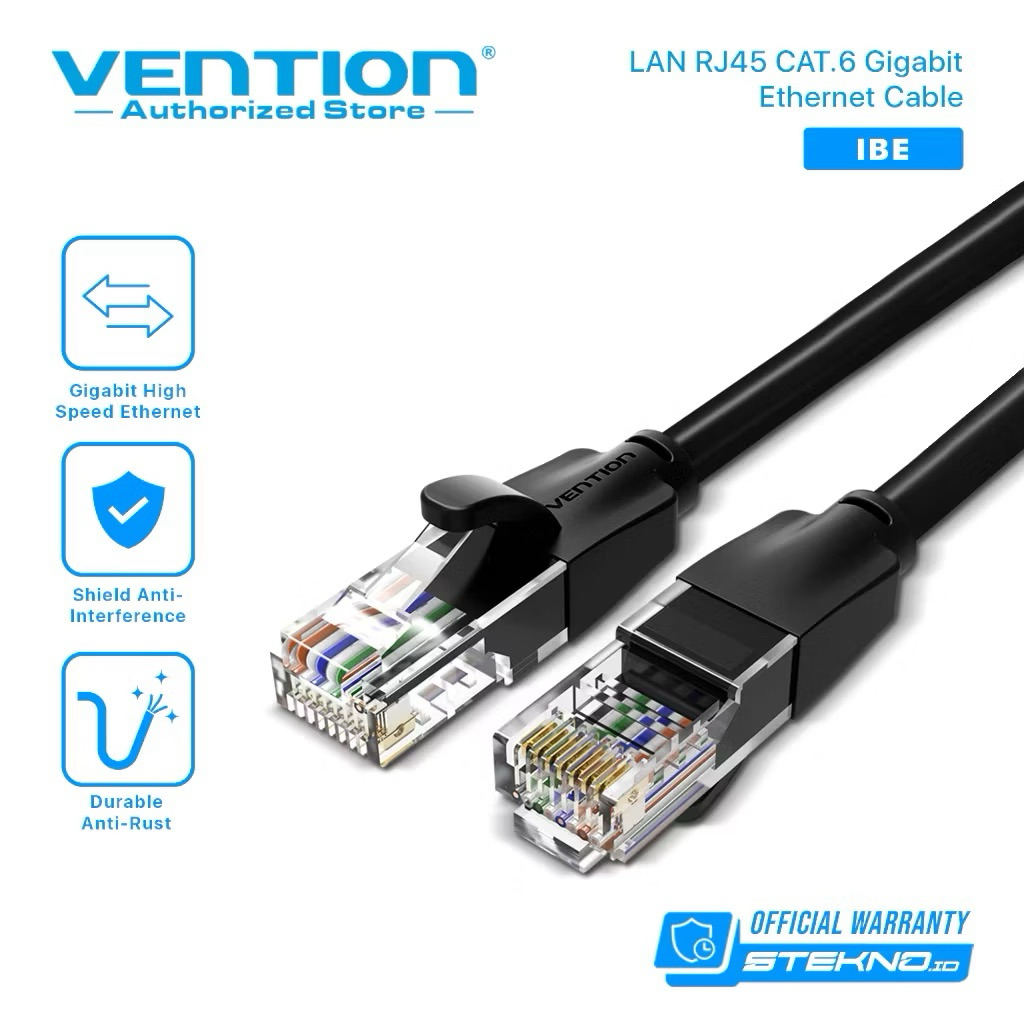 Jual Vention Kabel Lan Ethernet RJ45 Cat6 Cat 6 Gigabit UTP 1Gbps IBE ...