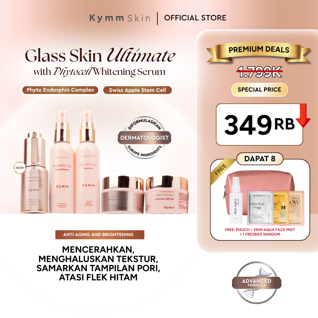 Jual [LIVE] [8pcs] [Free Pouch + Aqua FM + 1 Freebies] KYMM SKIN Glass ...