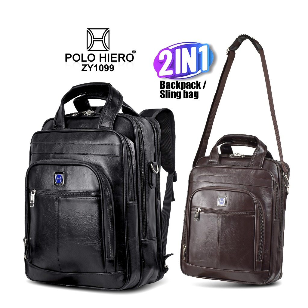 Jual Tas Ransel 2 In 1 Polo Hiero ZY1099 Tas Backpack Selempang Kerja 2 ...