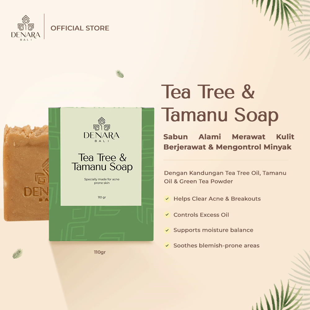 Jual Denara Bali Tea Tree & Tamanu Soap 110gr | Sabun Alami Merawat ...