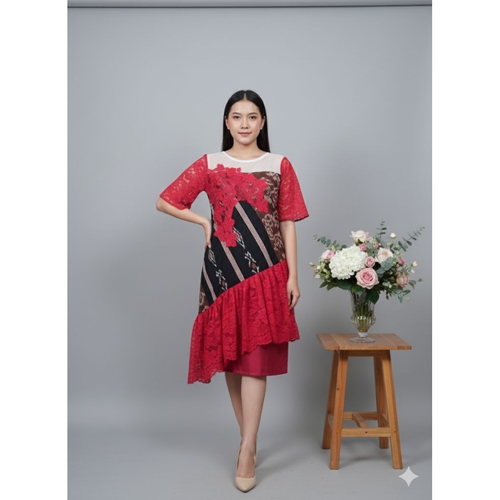 Jual KTU || dress tenun etnik gaun natal | Shopee Indonesia