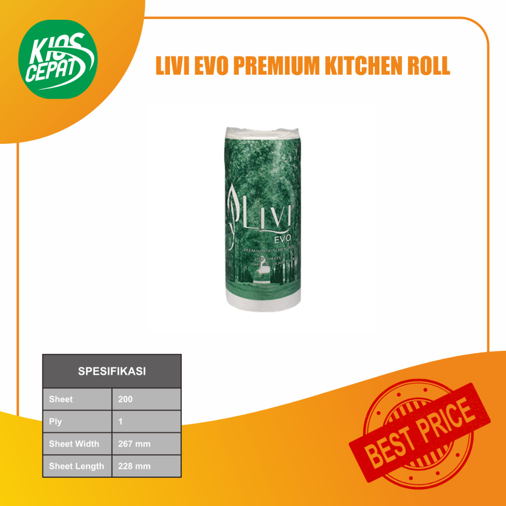 Jual Tissue LIVI EVO Premium Kitchen Roll Towel 200s (Tisu Dapur ...