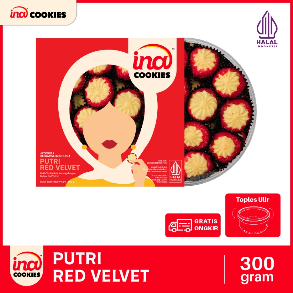 Jual Ina Cookies Gold Kue Kering Premium Putri Red Velvet | Shopee ...