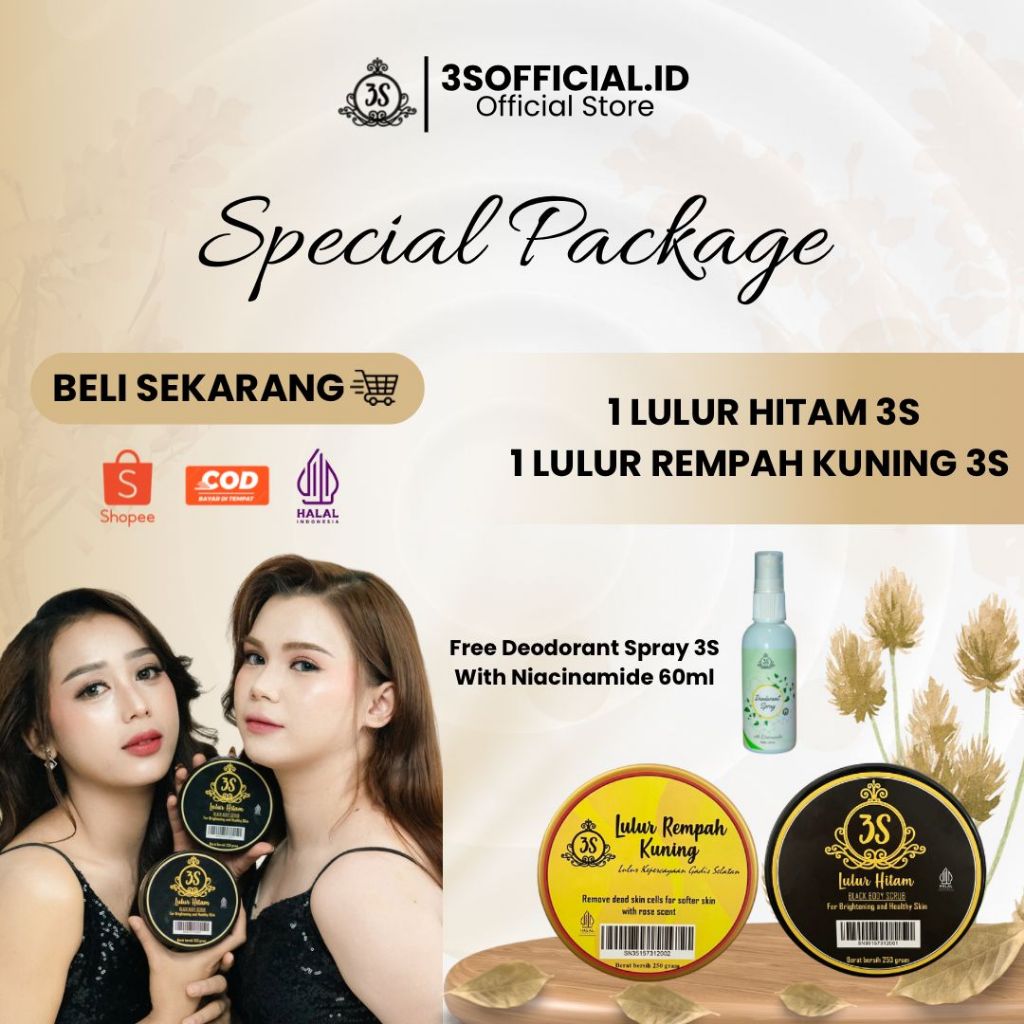 Jual 1 Lulur Hitam 3S 250gr + 1 Lulur Rempah Kuning 3S 250gr + 1 ...