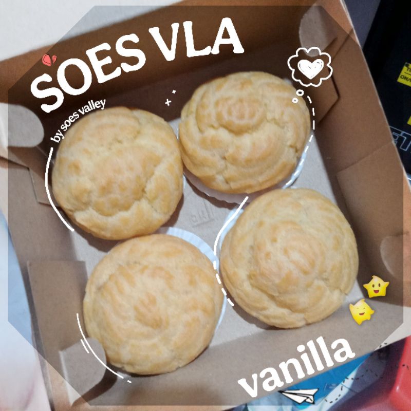 Jual (surabaya) soes vla susu vanilla / kue sus / cream puff | Shopee ...