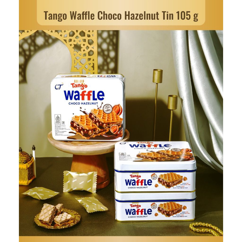 Jual TANGO Waffle Choco Hazelnut 105 gr (kemasan kaleng) | Shopee Indonesia