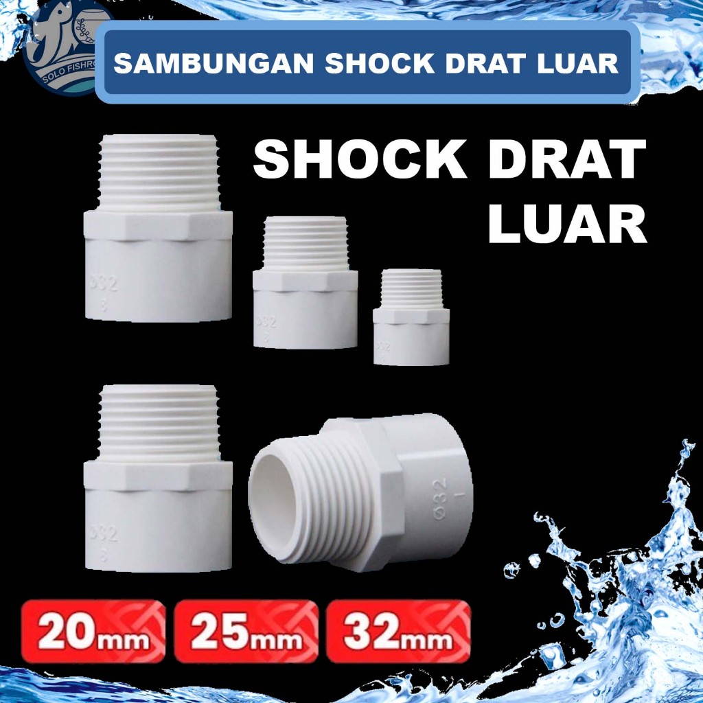 Jual Sambungan Shock Drat Luar Untuk Pipa 20, 25, 32 Milimeter (mm ...