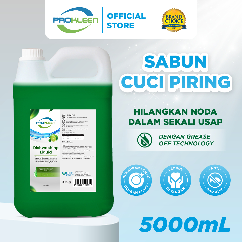Jual PROKLEEN Sabun Cuci Piring Dishwashing Liquid 5L Konsentrat ...