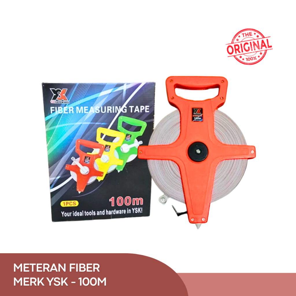 Jual YSK Meteran Roll Fiber 100M | Meteran Tancap Tanah | Shopee Indonesia