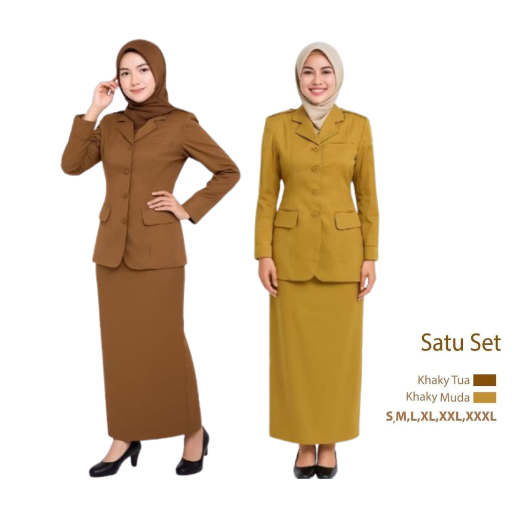 Jual Setelan Baju Seragam Dinas PNS PDH Wanita Lengan Panjang Perempuan ...