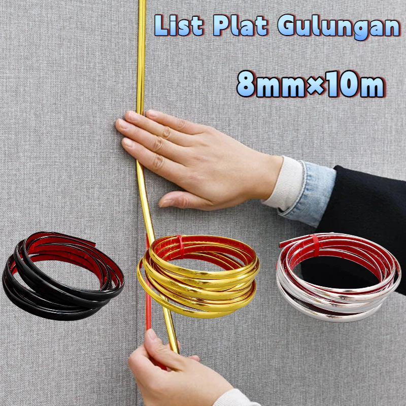 Jual Stiker Dinding Anti Air Anti Jamur 8mm×10m SILVER LIST PLAT STRIP ...