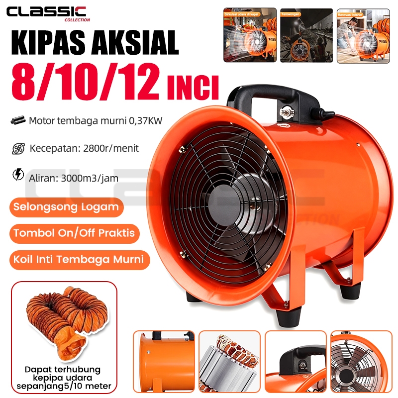 Jual COD Blower Ventilator 8-14 Inch Warna Orange /Kipas aliran aksial ...
