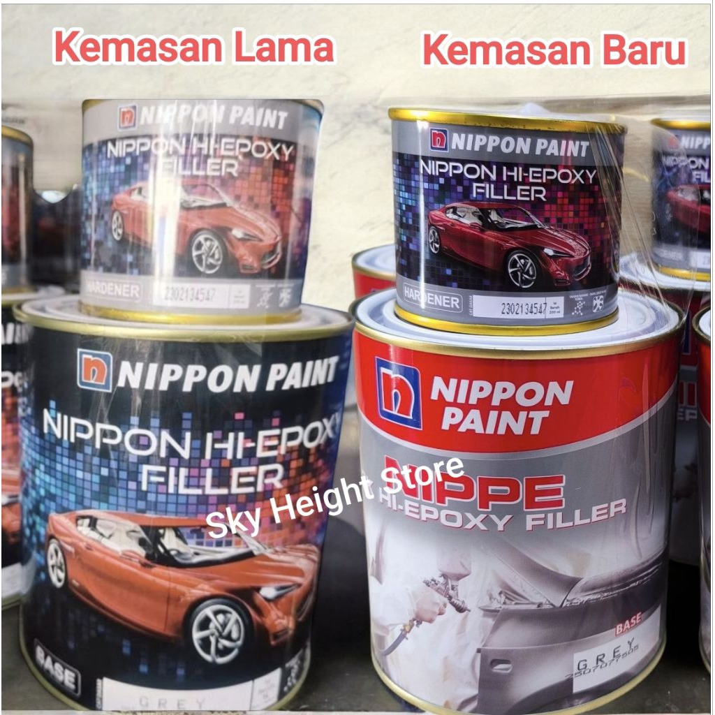 Jual Nippon Hi Epoxy Filler 1 Liter Plamir Warna Grey Abu-abu Dempul ...