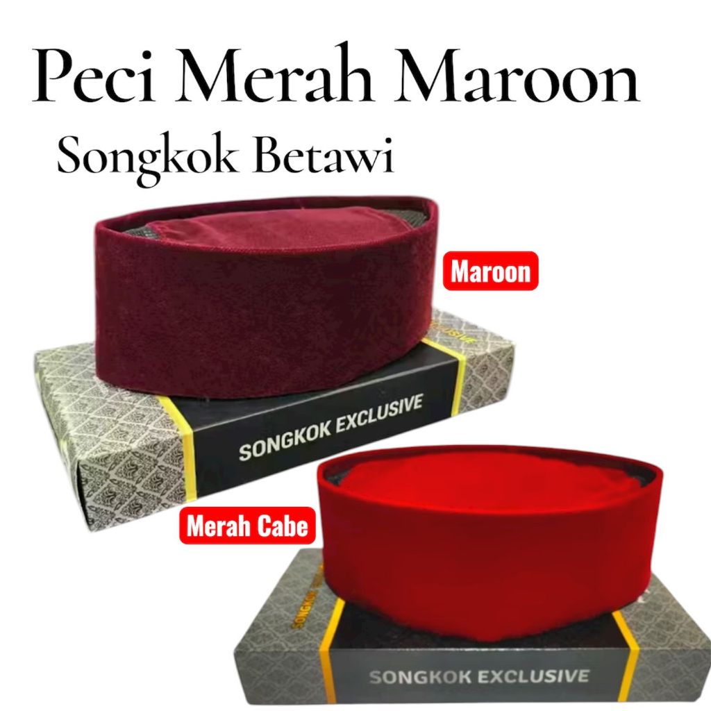 Jual Peci Merah Betawi Songkok Merah Polos Khas Betawi Peci Merah ...
