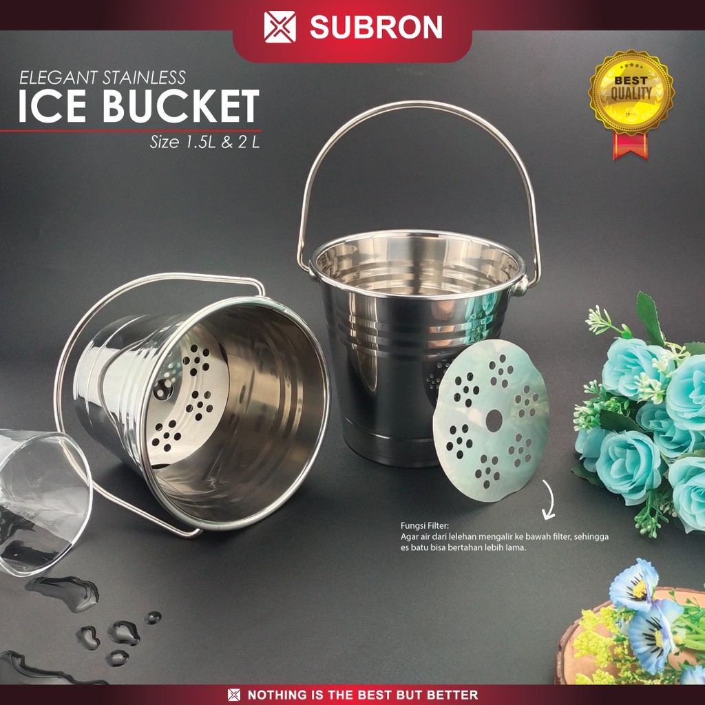 Jual Subron Ice Bucket Stainless Steel / Ember Es Batu / Tempat Minuman ...