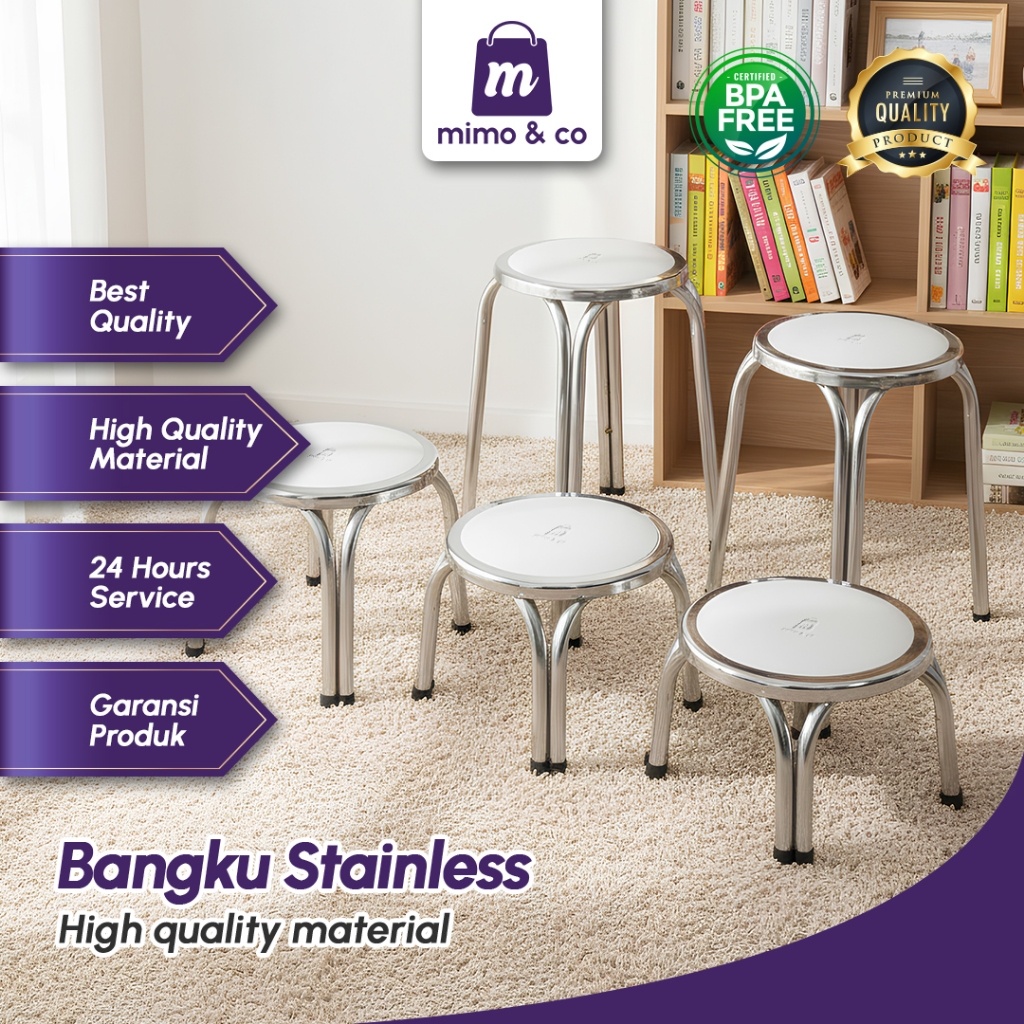 Jual Bangku Stainless Steel Tebal Kaki 4 – Kursi Serbaguna Anti Karat ...