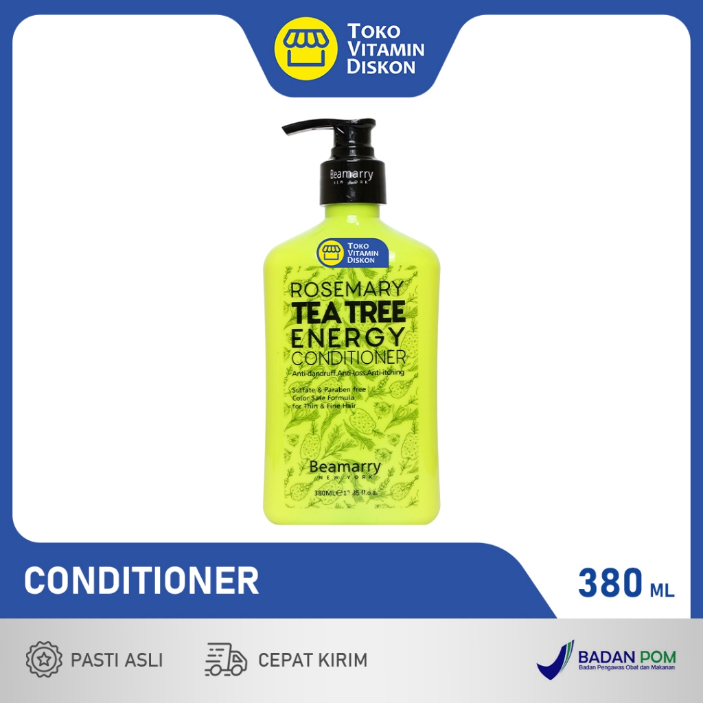 Jual BEAMARRY CONDITIONER ROSEMARY KERATIN TEA-TREE 380ML | Shopee ...