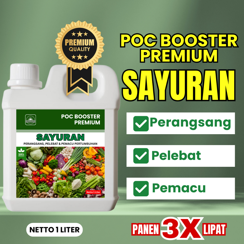 Jual 1 L / Pupuk Organik Cair Booster Premium Tanaman Sayuran dan Buah ...