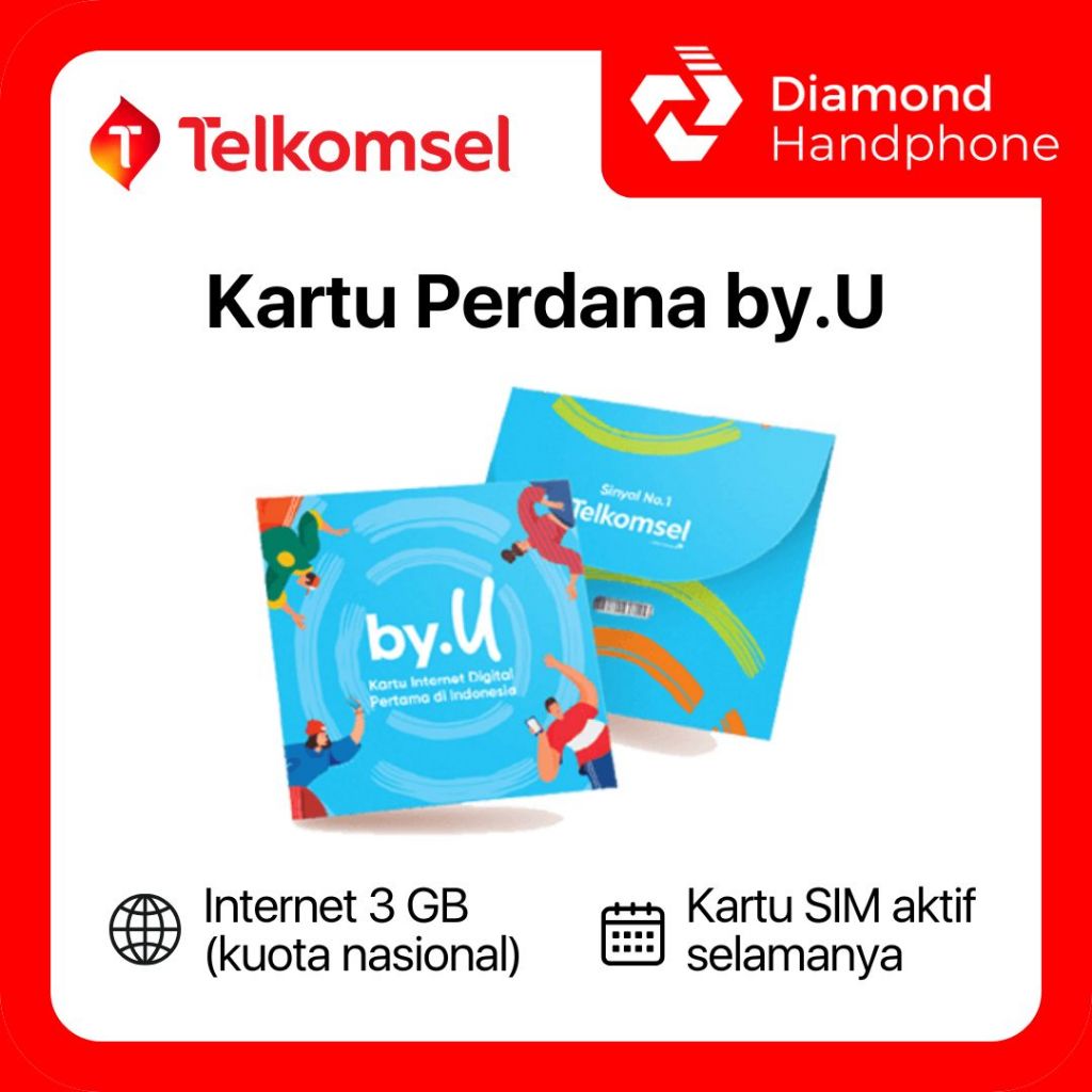 Jual Kartu Perdana SIM Card Telkomsel byu By.U By U 3GB Kuota Internet ...
