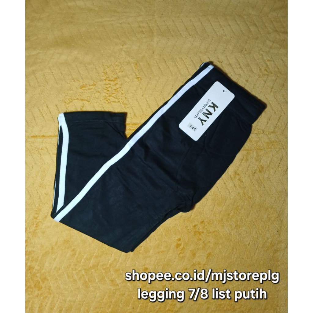 Jual (1/3 pcs) Legging 7/8 list putih KNY/legging import/short/dalaman ...