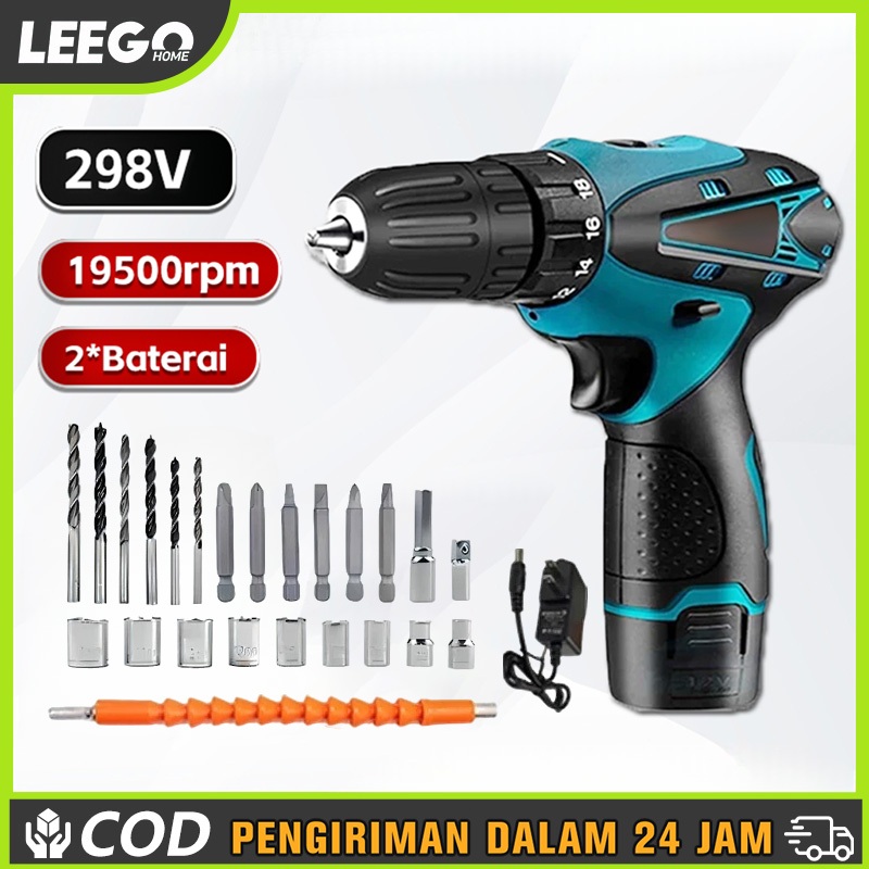 Jual NEW Mesin Bor Baterai Tangan 298V Bor Listrik Bor cas Bor mini Bor ...