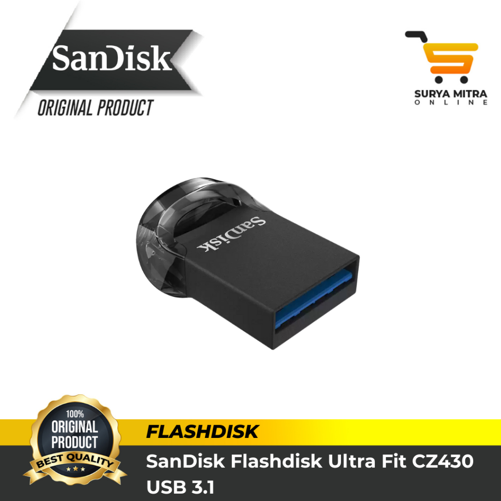 Jual Flashdisk Sandisk Ultra Fit CZ430 16GB / 32GB / 64GB / 128GB USB 3 ...