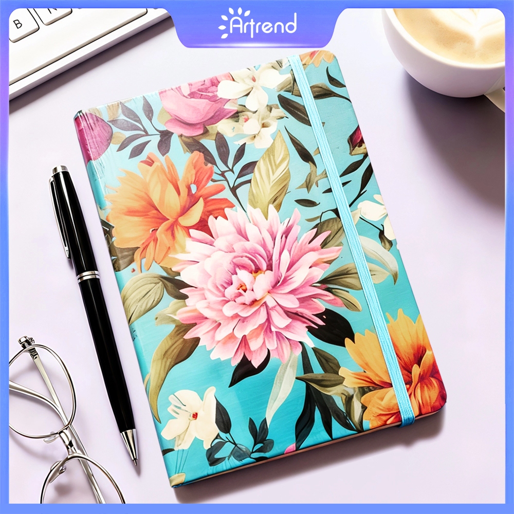 Jual [COD • PROMO] Artrend Notebook A4/A5 Motif Bunga – Hard Cover, 100 ...
