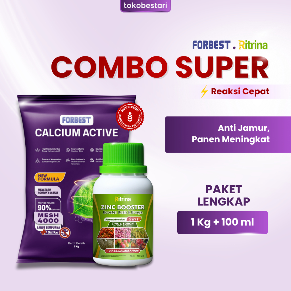 Jual [COMBO SUPER] Pupuk Forbest New Calcium Active & Ritrina Zinc ...