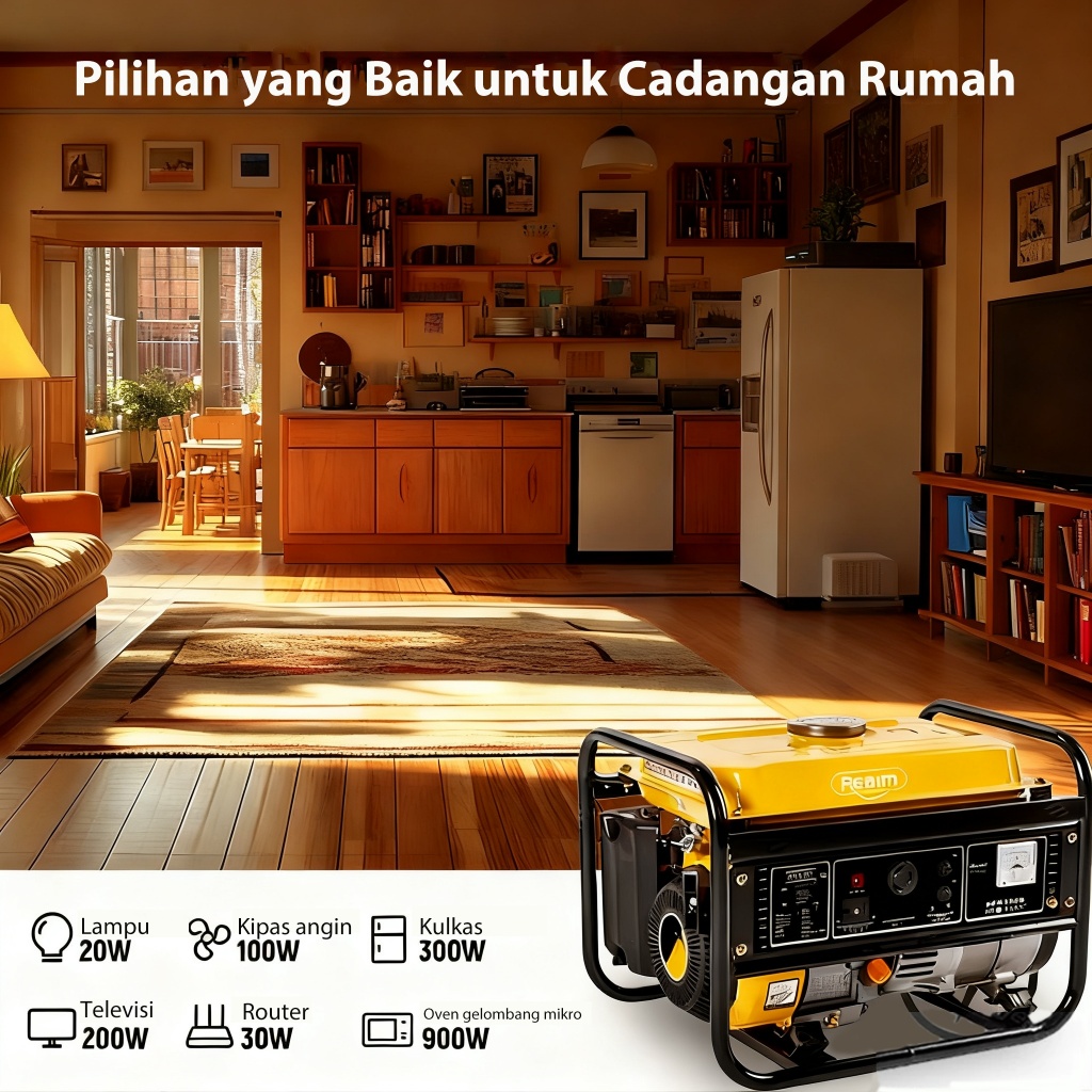 Jual Reaim Mesin Genset Power Pembangkit Listrik 4000 Watt 210CC Genset ...