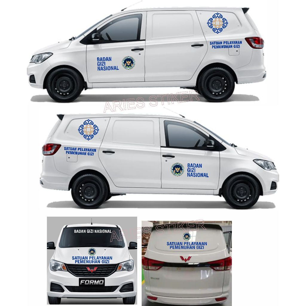 Jual STIKER MOBIL MBG BADAN GIZI NASIAONAL WULING FORMO BILVAN FULL SET ...