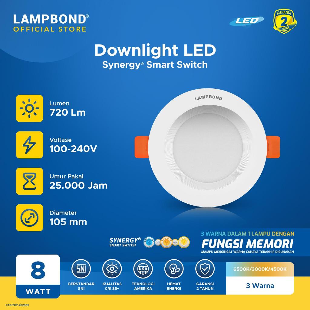 Jual Lampbond Lampu Downlight LED Synergy Smart Switch 3 Warna Fungsi ...