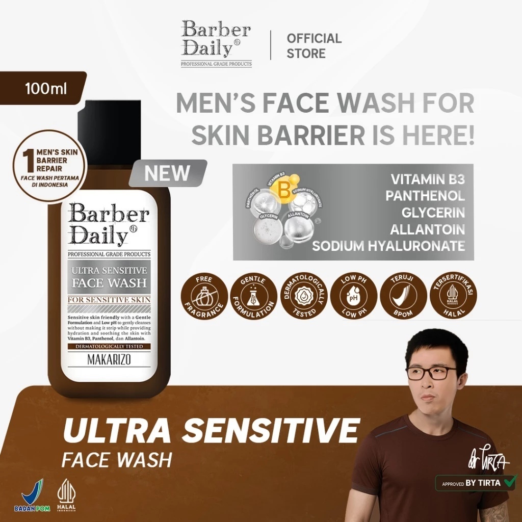 Jual Barber Daily Ultra Sensitive Face Wash 100mL | Shopee Indonesia