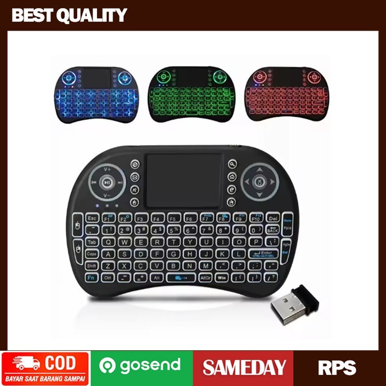 Jual Best Quality Mini Keyboard Mouse i8 Backlight Color Trackpad ...