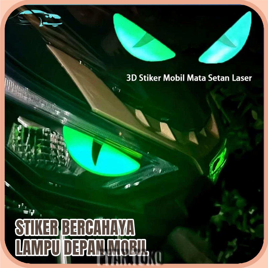 Jual Sticker Reflektor/3D Stiker Mobil Mata Setan LaserBercahaya/Stiker ...
