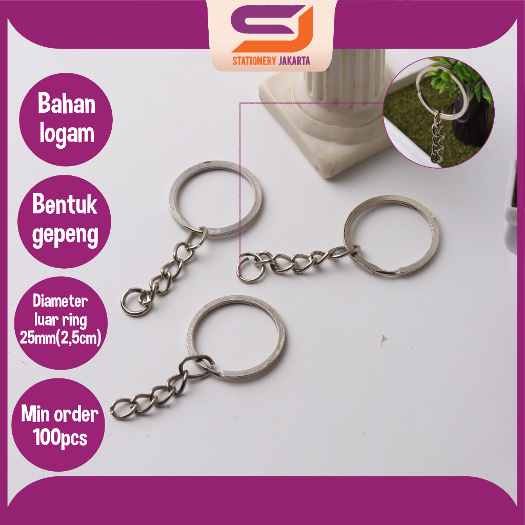 Jual Ring Besi Gantungan Kunci Ganci Model Rantai RING 2,5 CM Bulat ...