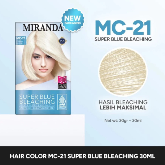 Jual Miranda Hair Color MC-21 Super Blue Bleaching 30ml | Shopee Indonesia