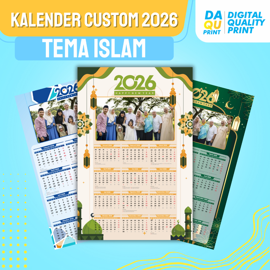 Jual Kalender 2026 Custom Foto A3+ Tema Islam | Kalender Dinding Custom ...