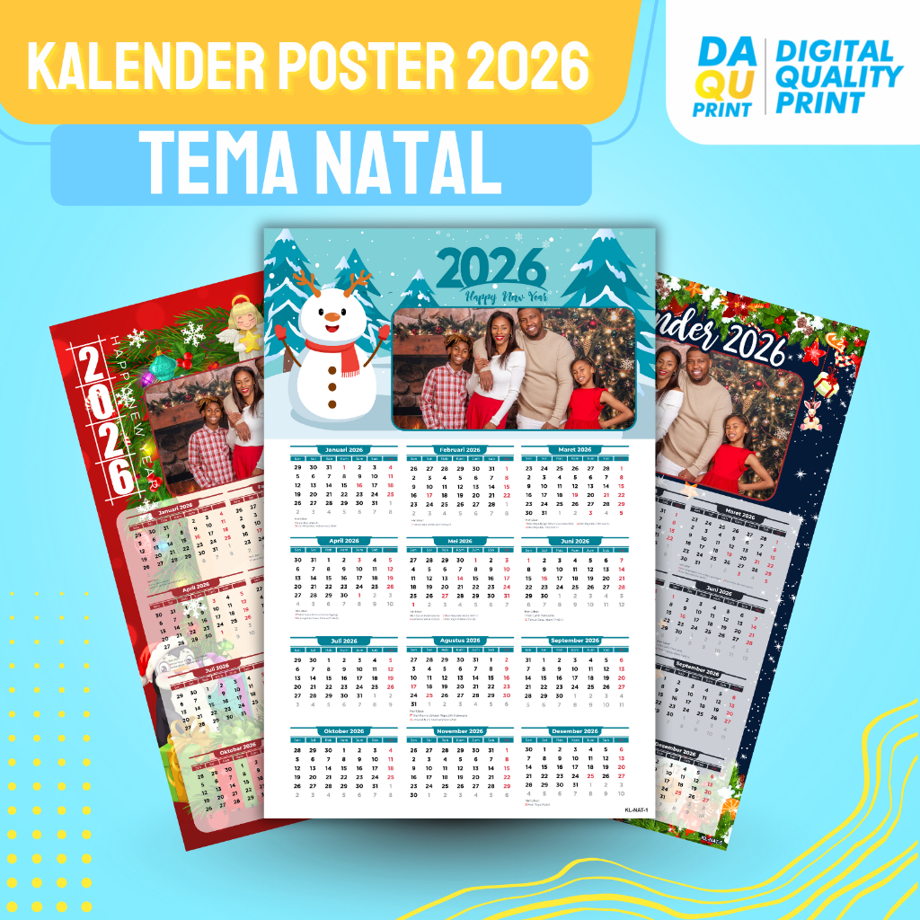 Jual Kalender 2026 Custom Foto A3+ Tema Natal | Kalender Dinding Custom ...