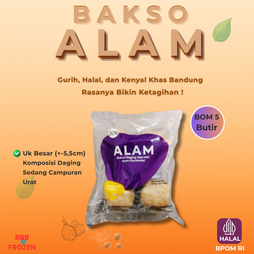 Jual Rajanyabasobandung - Baso Alam Super BOM Isi 5 | Bakso Jumbo Sapi ...