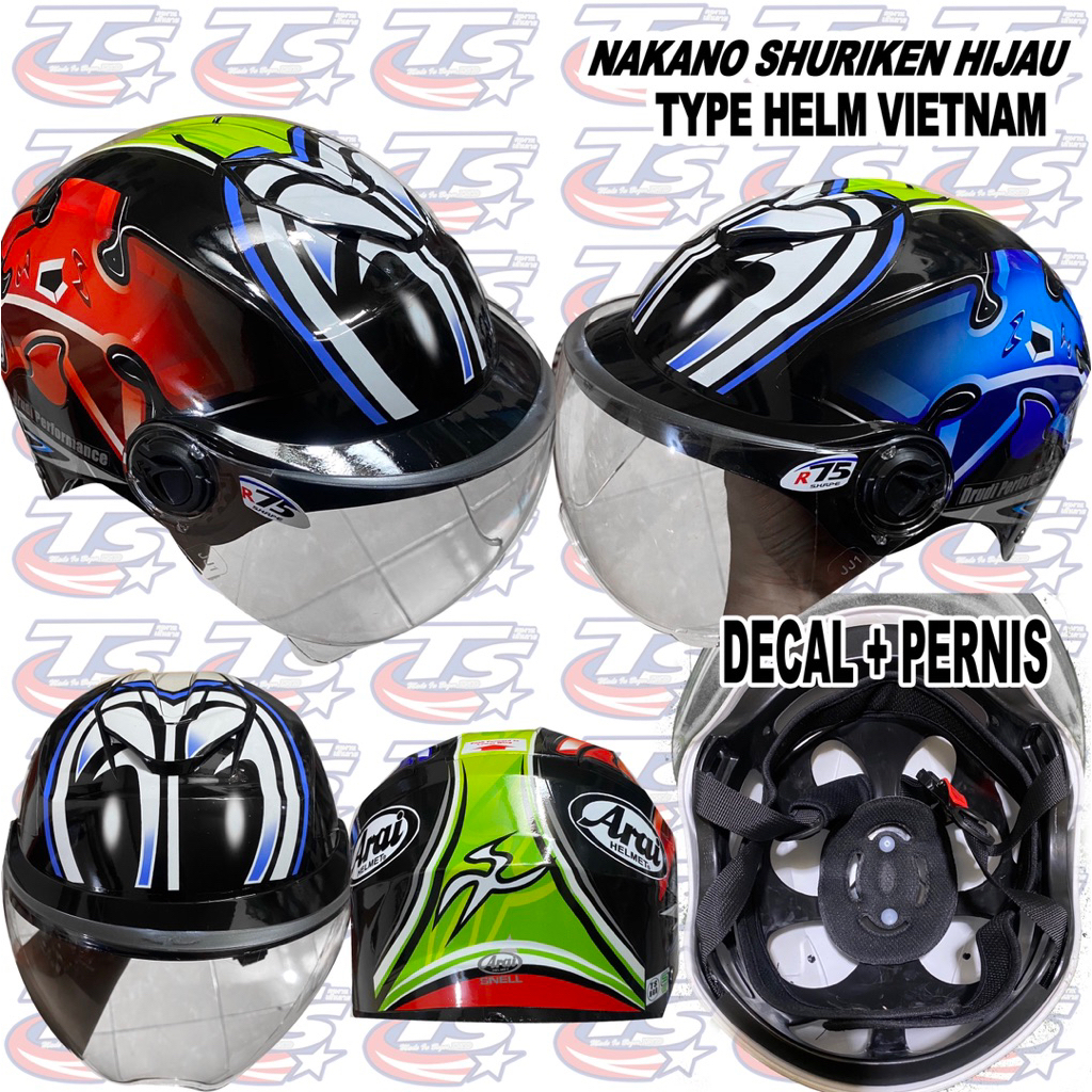 Jual helm motif arai helm copy motif arai motif nakano suriken | Shopee ...