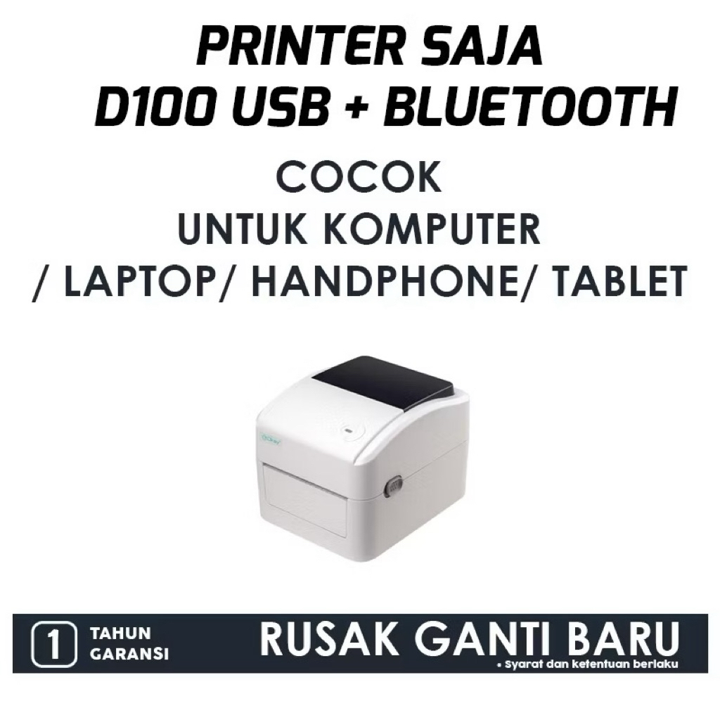 Jual Printer Barcode Thermal Okay OK-D100 Printer Resi Pengiriman ...