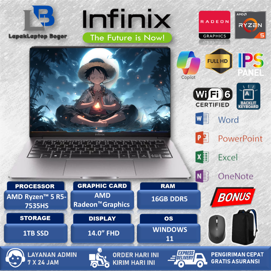 Jual Infinix Xbook B14 Amd Ryzen 5 7535hs 16gb 1tb Wuxga Ips Windows 11 ...