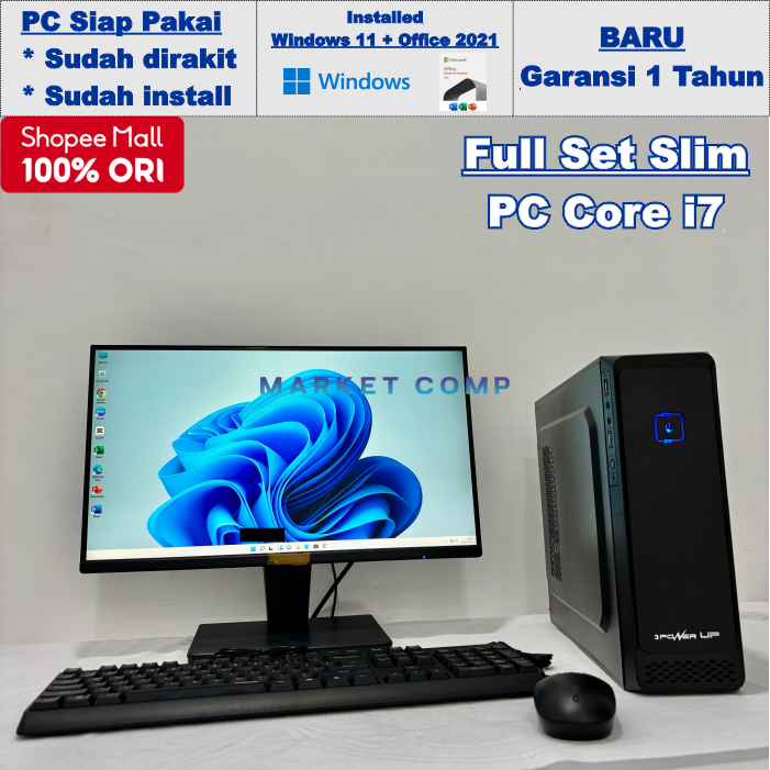 Jual Slim PC Core i7 Kantor - Full Set Komputer Rakitan | Shopee Indonesia