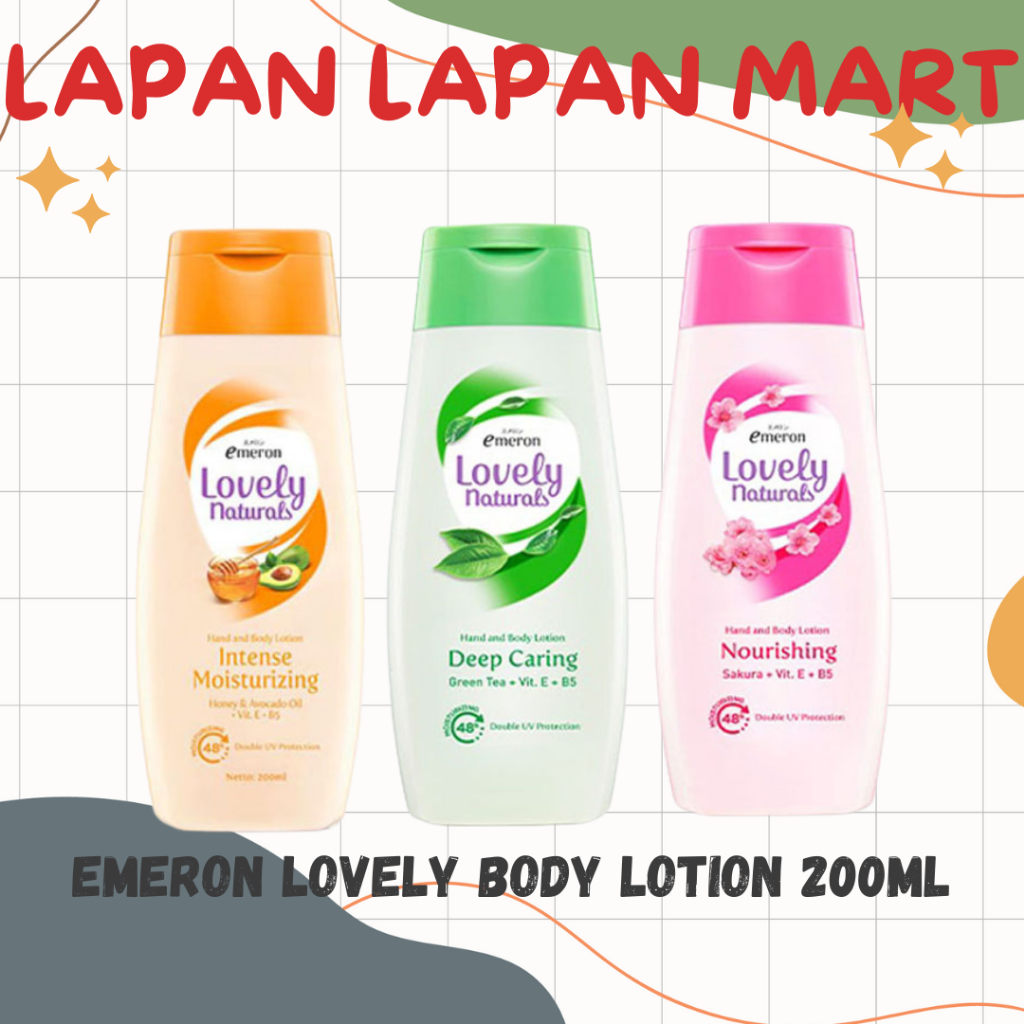 Jual Emeron Lovely Naturals Hand & Body Lotion 200ml | Shopee Indonesia