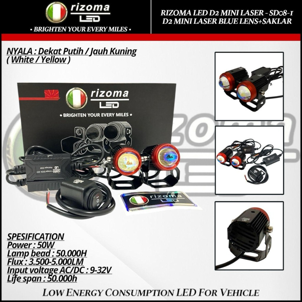Jual Rizoma Led Racing - Lampu Tembak Rizoma Led D2 Double Laser SD08-1 ...