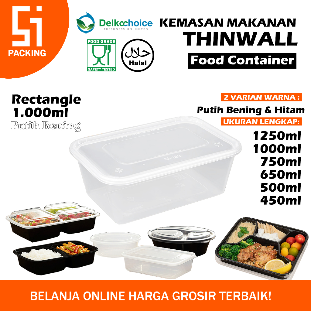 Jual THINWALL Plastik Wadah Kotak Tempat Makan Take Away Food Container ...